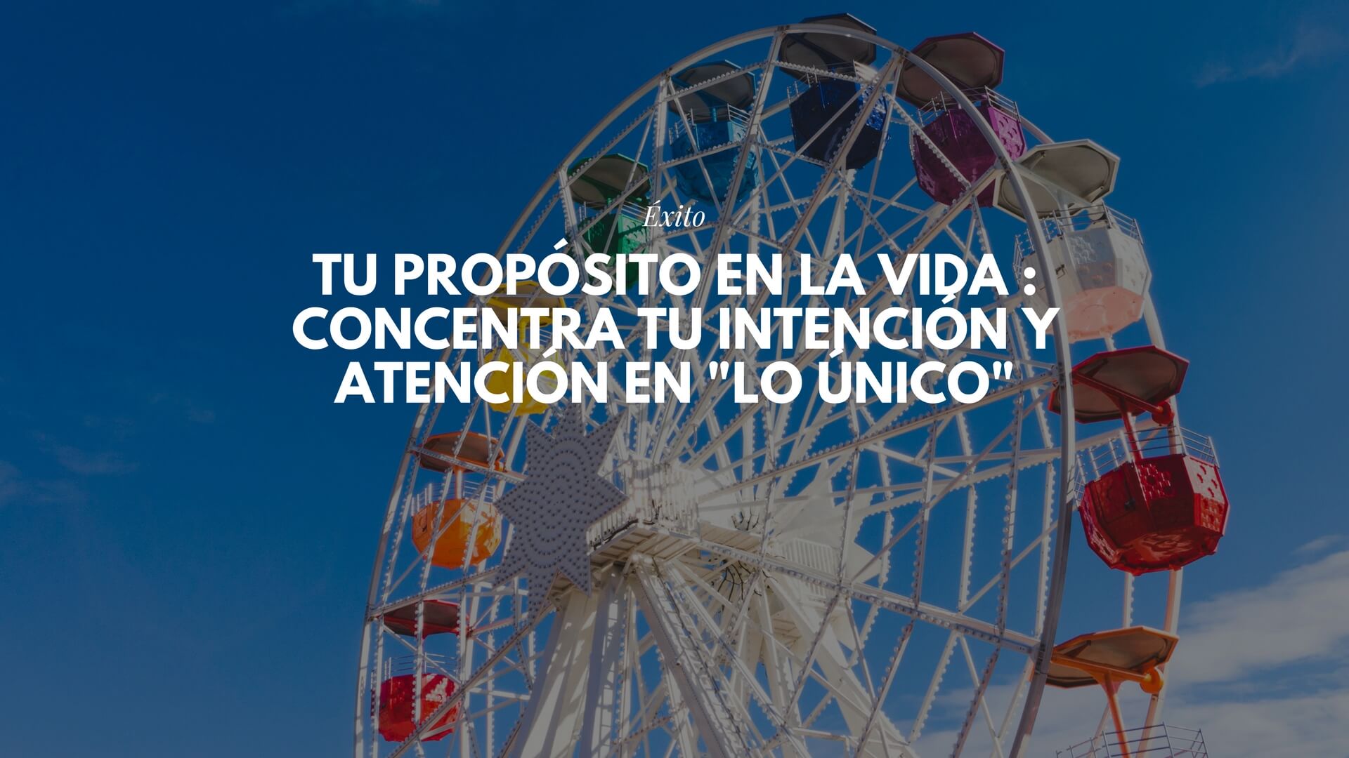 Tu Propósito en la Vida : concentra tu intención y atención en "lo único"